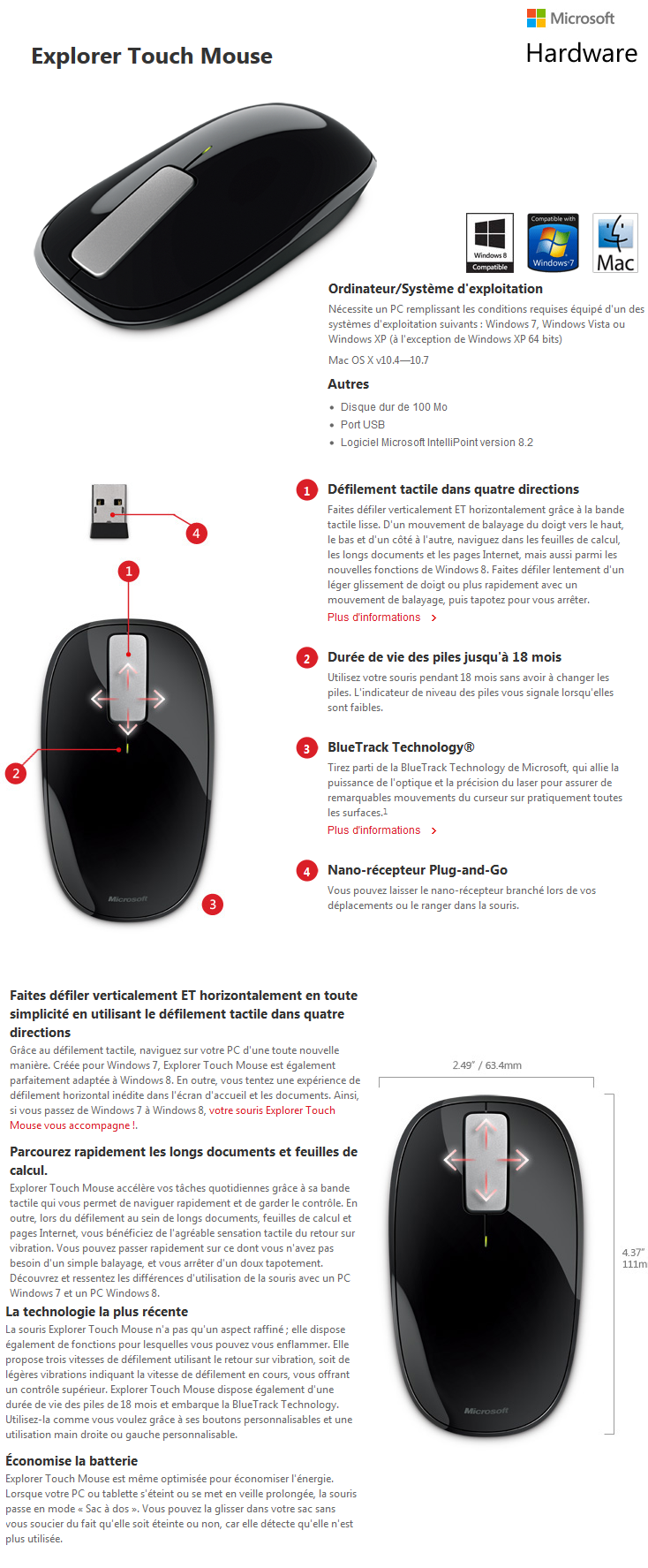 Souris sans fil Microsoft Explorer Touch Mouse prix Maroc