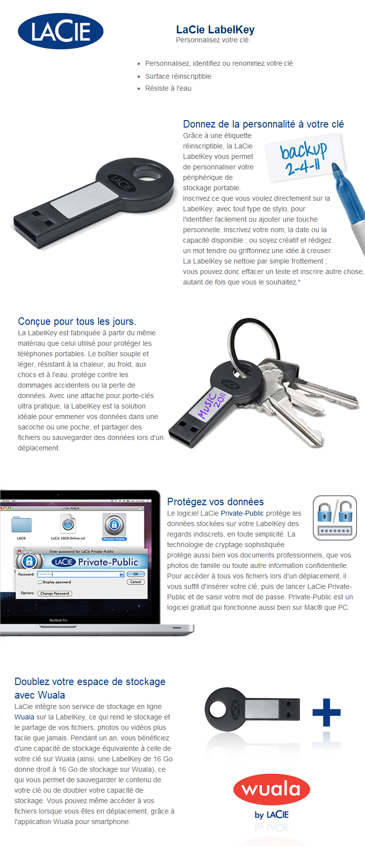 Clé USB Lacie Label Key - Personnalisez votre clé ! prix Maroc