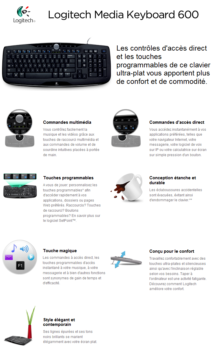 Clavier Logitech Media Keyboard 600 Prix Maroc
