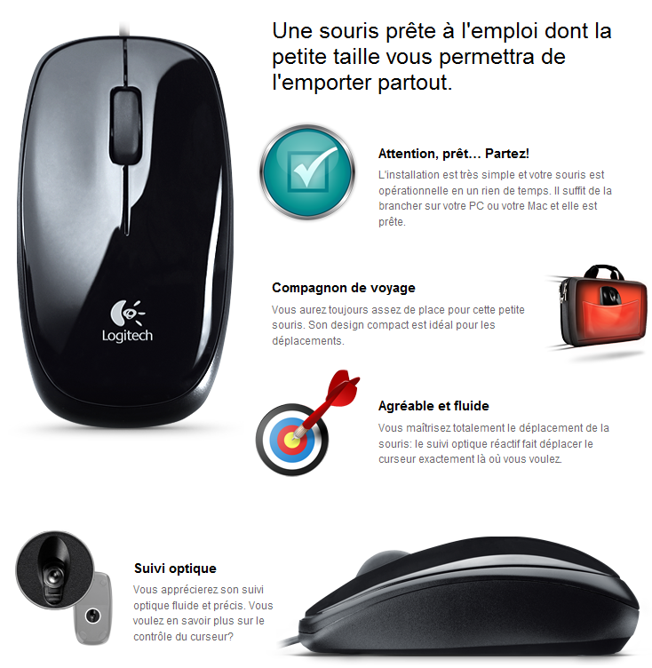 Souris Logitech Mouse M115 prix Maroc
